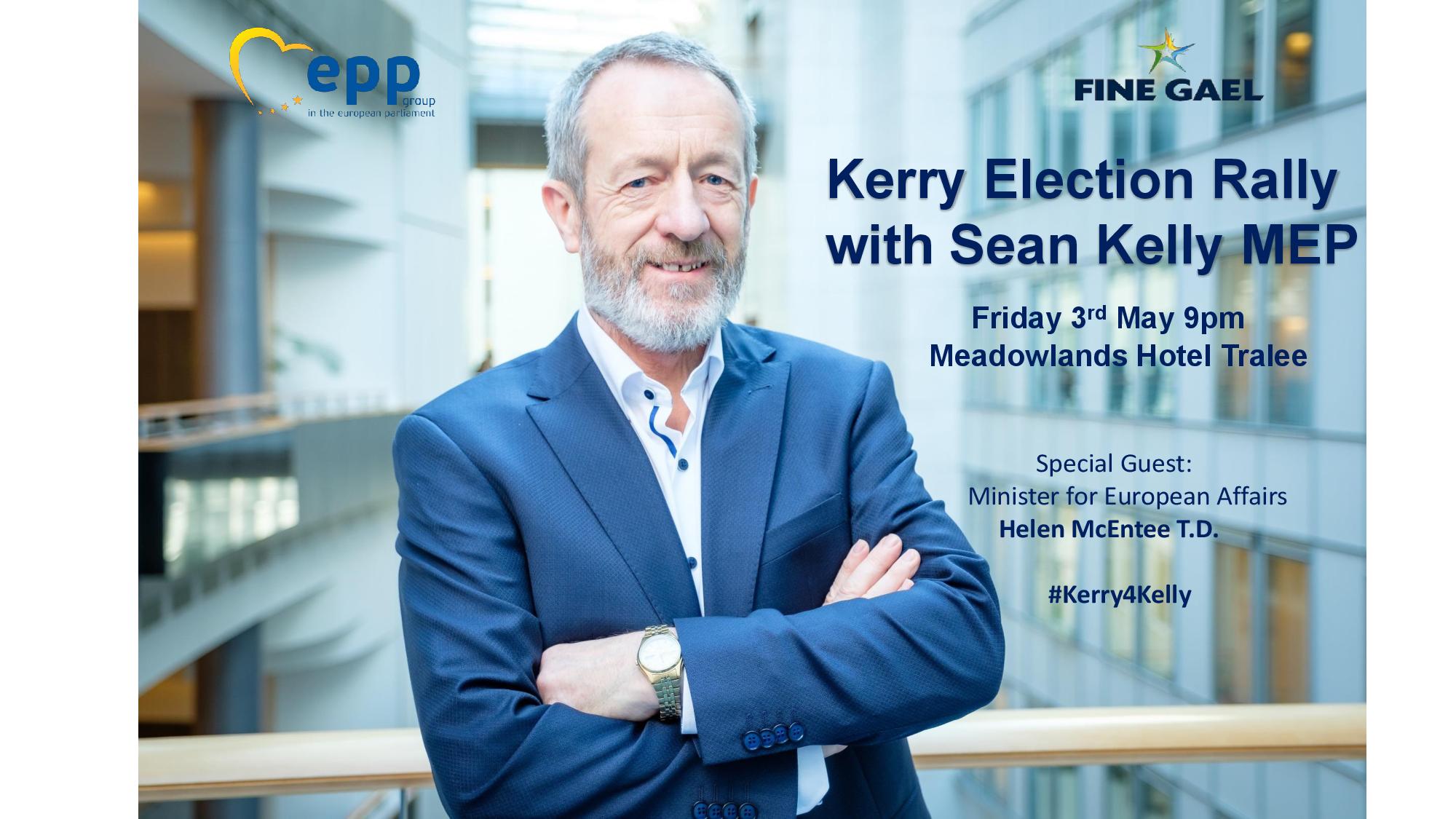 MEP Kelly to launch Election Campaign in Tralee - Seán Kelly